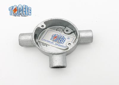 China BS4568 Conduit Circular Box 20mm 25mm 32mm Three Tee Way Malleable Iron Electrical Fitting for sale