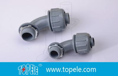 China UL PVC Non Metallic 90 Degree Liquid Tight Flexible Conduit Connector 3/8 to 2 Inch for sale