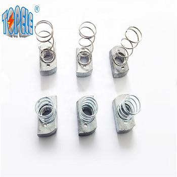 China Pre Galvanized Steel M6 Long Spring Channel Nut 34.5mm Length 19mm Width for sale