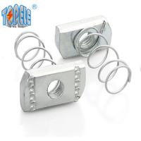 China Pre Galvanized Steel M6 Long Spring Channel Nut 34.5mm Length 19mm Width for sale