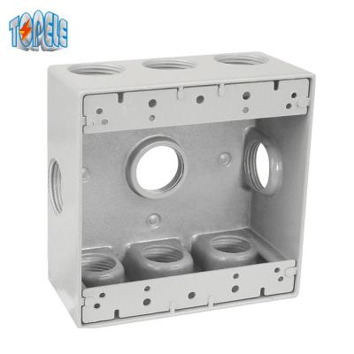 China Two Gang Aluminum 4x4 Waterproof Electrical Outlet Box with IP67 Rating and 2-13/16