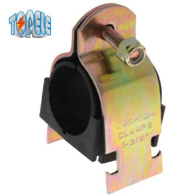 China Electroplated Zinc Cushioned Pipe Clamp 1/2 to 4 Inch ASTM Carbon Steel for sale