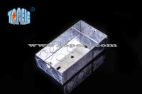 China BS4568 Steel Two Gang GI Electrical Box with Covers 20mm 25mm Knockout 0.8mm Thickness for sale