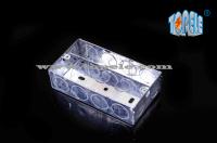 China BS4568 Steel Two Gang GI Electrical Box with Covers 20mm 25mm Knockout 0.8mm Thickness for sale