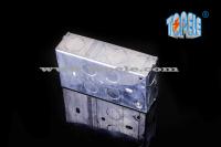 China BS4568 Steel Two Gang GI Electrical Box with Covers 20mm 25mm Knockout 0.8mm Thickness for sale