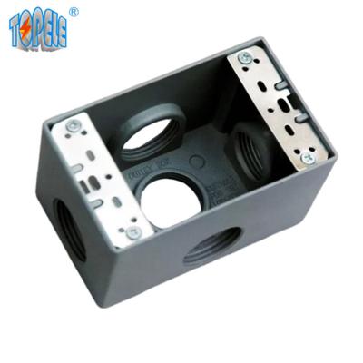 China UL Listed 4x2 Aluminum One Gang Weatherproof Outlet Box Gray 1/2 in Knockouts for sale