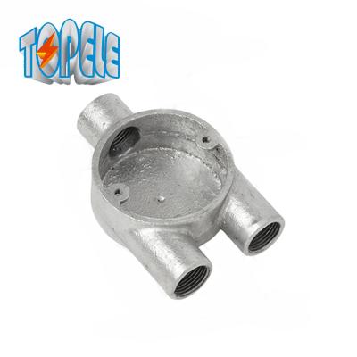 China TOPELE BS4568/BS31 Malleable Iron Electrical Junction Box 20mm 25mm Galvanized Conduit Fitting for sale