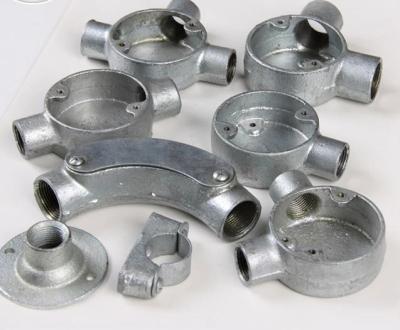 China Malleable Iron Aluminum Electrical Junction Box 20mm 25mm BS4568 BS31 Galvanized Conduit Fitting for sale