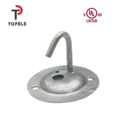 China BS4568 Steel Hook Plate Electrical Conduit Fittings - 20mm & 25mm Zinc Plated Cable Management Components for sale