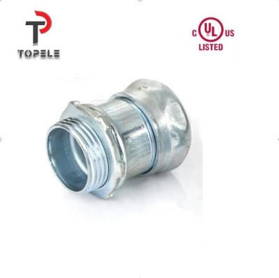 China Galvanized Steel EMT Conduit Connector Compression Type for sale