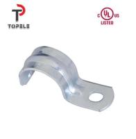 China Zinc Plated Steel One Hole EMT Conduit Strap 1/2 Inch for Secure Mounting for sale