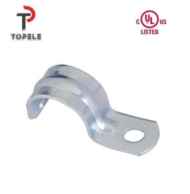 China Zinc Plated Steel One Hole EMT Conduit Strap 1/2 Inch for Secure Mounting for sale