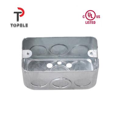 China Galvanized Steel Handy Box 4x2 Inch Rectangular for Surface Mounted Wiring 1-1/2 to 2-1/8 Inch Deep for sale