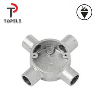 China Four Way Terminal Circular Junction Box Malleable BS4568 BS31 for sale