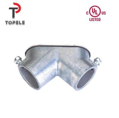 China Electrical Conduit Connector EMT To EMT Pull Elbow Zinc Die Cast for sale