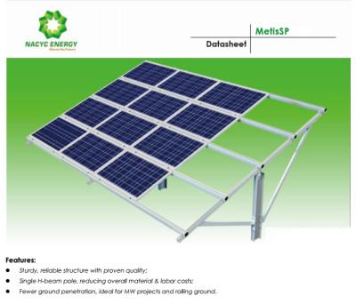 China Ground Material Pole Solar Mounting System ,PV Racking System Ground Mount Solar Panel Kits Support for sale