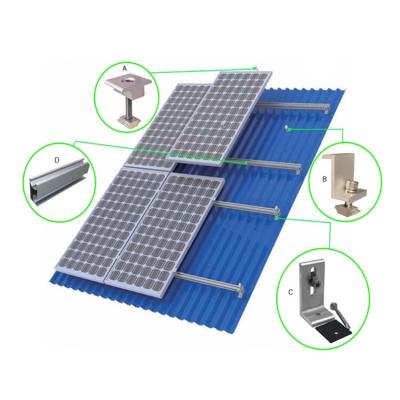 China 15KW 20KW Pitched Metal Roof Solar Mounting System Easy Installaion Solar Panel Kit for sale