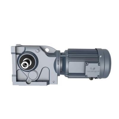 China High Torque 200Nm Bevel Gear Reducer Helical Motor Gearbox Key Shaft Output for sale
