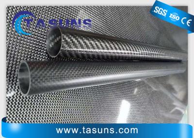 China High Modulus Braided Carbon Fiber Round Tubes 3k Weave for sale