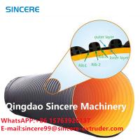 China Ribbed Spiral HDPE pVC conduit Corrugated Pipe Extrusion Line Manufacturing Machine for sale