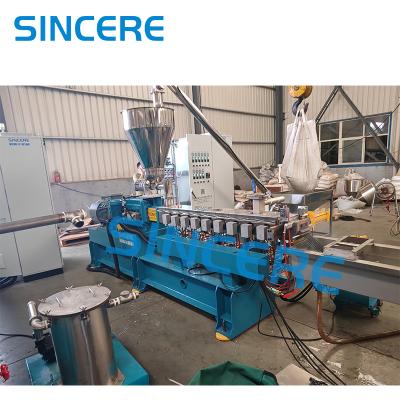 China Parallel Twin Screw Extruder Plastic Recycling Granulation Line for sale