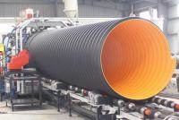China Polyethylene Steel Strip Corrugated Pipe HDPE Spiral Pipe Extrusion Line Specialized in Producing Pipes Size 200-4000mm for sale