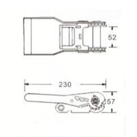 China 50mm Long Handle Ratchet Buckle with 5000kgs Breaking, RB50510 Ratchet Buckle for sale