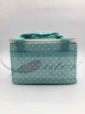 China White Dots Insulated Lunch Tote / Personalized Neoprene Lunch Bags For Women for sale