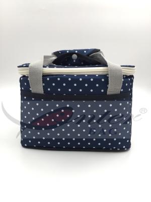 China White Dots Soft Sided Insulated Cooler Bag / Insulated Neoprene Lunch Bag For Adults for sale