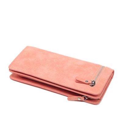 China Orange Color Multi Card Organizer , PU Leather Clutch Wallets For Women for sale