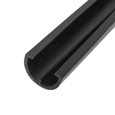 China Black Eco Rigid Plastic Extrusions Hotel Plastic Trim Strip Profiles Customized for sale