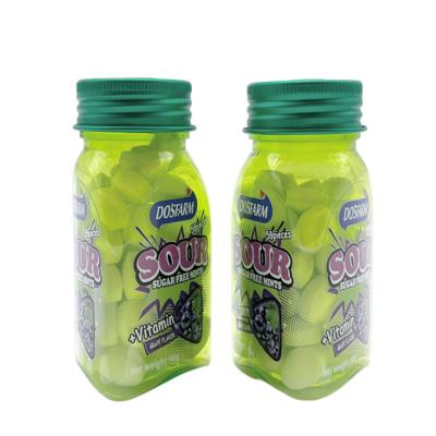 China Low Carbohydrate Content Sugar Free Sour Mint Candy Small Size Room Temperature Storage for sale