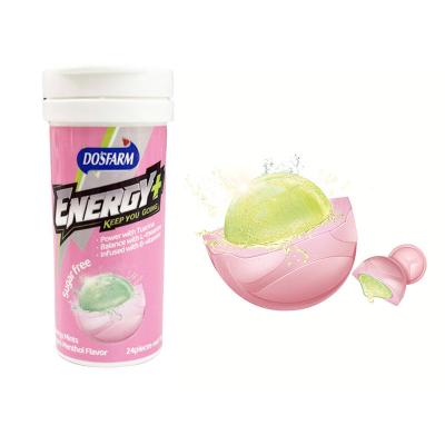 China Peach Menthol Flavor Center Filled Energy Mints With Candy Shape OEM Factory for sale