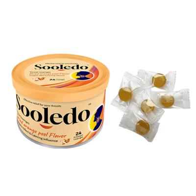 China Iron Tin Box Throat Lozenges Dried Orange Peel Flavor With Candy Shape for sale