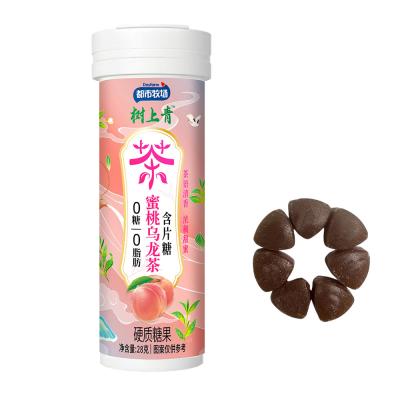 China Healthy Hard Candy With Peach Oolong Tea Flavor And Low Calories Lozenge Manufacturer for sale