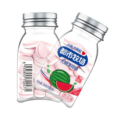 China Low Fat Fiber Protein Content Watermelon Mints Sugar Free Mint Candy Manufacturer for sale