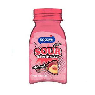 China Sour Peach Mints Sugar Free Lozenges Low Fat Fiber Protein Content Sugar Free Mint Candy with No Artificial Preservatives and 2 Year Shelf Life for sale