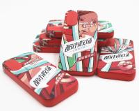 China 22g Colorful Metal Case Cooling Peach Flavor Sugar Free Mint Candy Rich In Vitamin C for sale