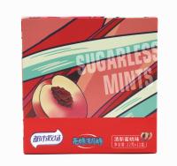 China 22g Colorful Metal Case Cooling Peach Flavor Sugar Free Mint Candy Rich In Vitamin C for sale