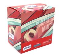 China 22g Colorful Metal Case Cooling Peach Flavor Sugar Free Mint Candy Rich In Vitamin C for sale