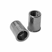 China Yellow Zinc Carbon Steel M6 Flat Round Head Half Hex Rivet Nut for Internal and External Use for sale