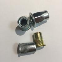 China Yellow Zinc Carbon Steel M6 Flat Round Head Half Hex Rivet Nut for Internal and External Use for sale