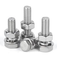 China M36 DIN933 DIN934 Stainless Steel Hex Bolt and Nut Set with White Zinc Yellow Zinc HDG for sale