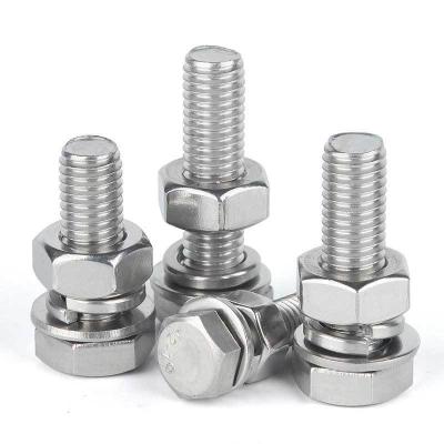 China M36 DIN933 DIN934 Stainless Steel Hex Bolt and Nut Set with White Zinc Yellow Zinc HDG for sale
