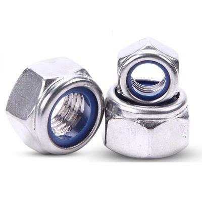 China DIN982 Hexagon Nylon Self Lock Nuts Zinc Yellow Chromate Plated M6 M8 M10 for sale