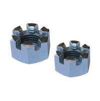 China Slotted Nut DIN 935 M4 Castle Nut Hexagon Lock Nut with Flange Round Slot for Secure Fastening for sale