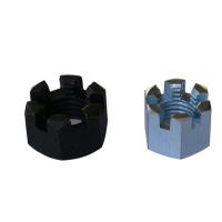 China Slotted Nut DIN 935 M4 Castle Nut Hexagon Lock Nut with Flange Round Slot for Secure Fastening for sale