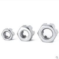 China Slotted Nut DIN 935 M4 Castle Nut Hexagon Lock Nut with Flange Round Slot for Secure Fastening for sale