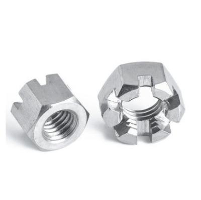 China Automotive Hex Castle Slotted Nuts 304 Stainless Steel M12-M24 for Secure Fastening for sale