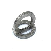 China DIN Standard Stainless Steel Two-fold Double Stack Self Locking Washer with ZINC Finish for sale